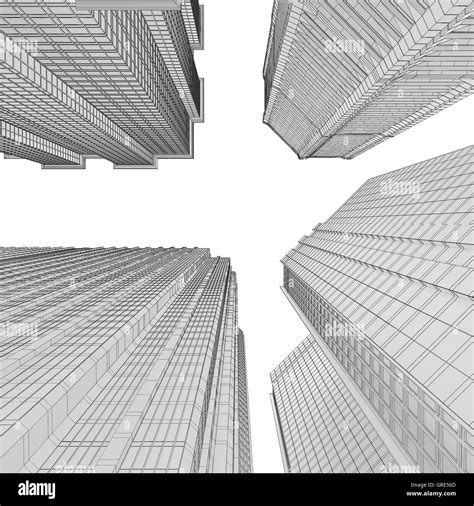 D Rendering Building Plan Black And White Stock Photos Images Alamy