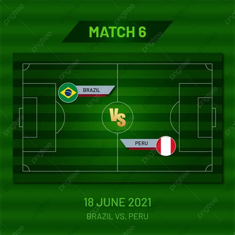 Copa America Match 6 Competition Brazil Vs Peru Vector Illustration
