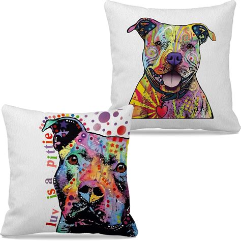 Nogrit Pitbull Pillow Covers 18x18 Set Of 2 Pitbull Ts