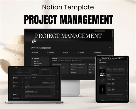 Project Management Notion Template Project Planner Notion Templates Notion Planner Notion