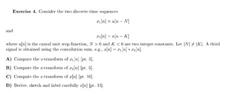 Solved Exercise Consider The Two Discrete Time Sequences Chegg