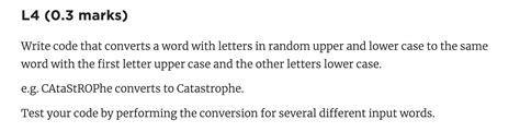 Solved L4 03 Marks Write Code That Converts A Word With