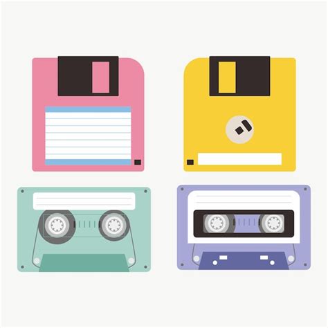 Premium Vector Vintage Retro Stuff Cassette Diskette Technology