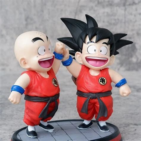 Mini Estátua Goku E Kuririn Dragon Ball Z 14cm Anime Mangá Black Fiday