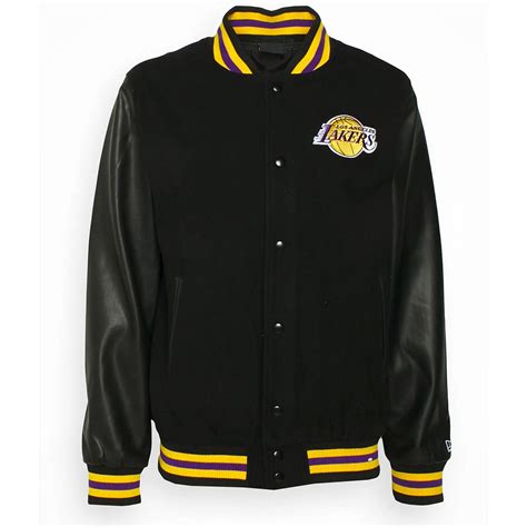 Training Team Logo Los Angeles Lakers Black Varsity Jacket Jackets
