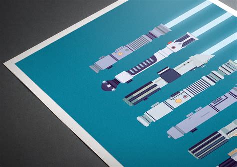 Blue Star Wars Rgb Lightsaber Color Poster Series Etsy