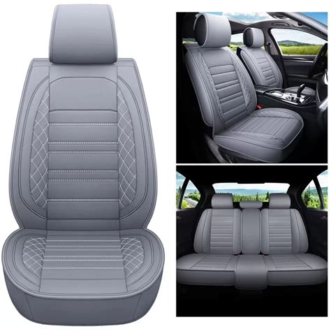 Buy RideoFrenzy Luxury Nappa Leather Car Seat Covers Platinum Grey Color Free Shipping