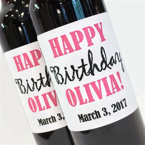 Birthday Mini Wine Bottle Labels For Wine Themed Birthday Etsy