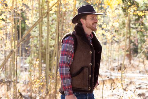Mens Sheepskin Vest Fine Shearling Garmentsthe Sheepherder