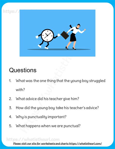 Importance Of Punctuality A Reading Comprehension For Grade 5 Your Home Teacher