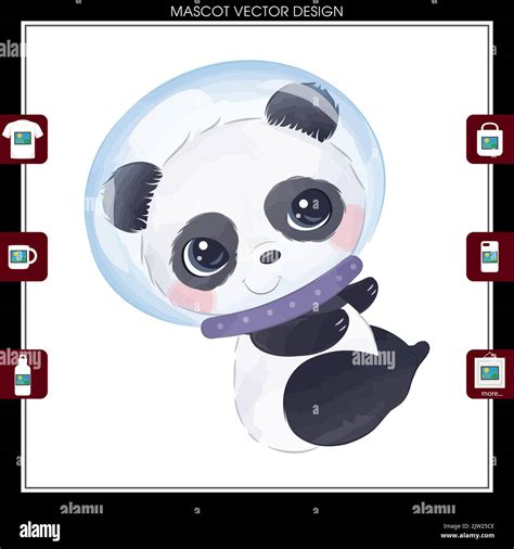 Panda Vector Illustration Mascot Design Suitable For Company Logo