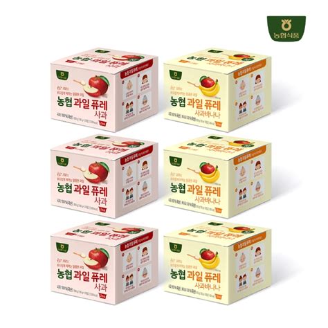 농협 아기 이유식 부드럽게 떠먹는 달콤한 과일퓨레 100g24개 사과맛 사과바나나맛 티몬