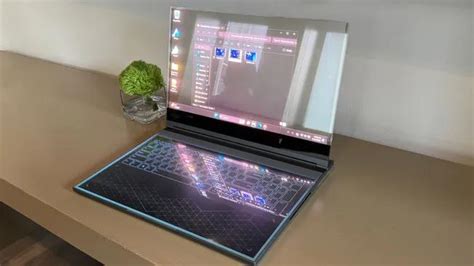 联想展示透明microled屏概念笔记本电脑 以在电脑上使用ar