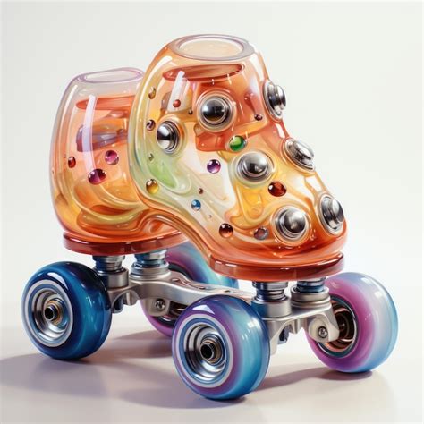 Watercolor Roller Skates Clipart Illustration Generative Ai Premium