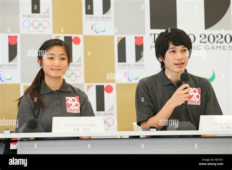 L To R Satomi Watanabe Ryunosuke Tsukue August 7 2015 World Squash Federation Wsf Holds