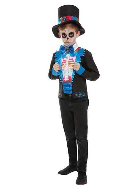Costume fluo du jour des morts pour les garçons maskworld