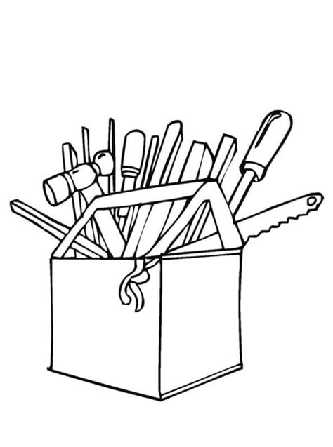Dibujos De Caja De Herramientas Para Colorear Para Colorear Pintar E