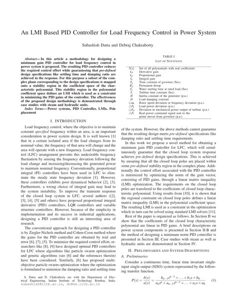 pdf an lmi based pid controller for load frequency control in power
