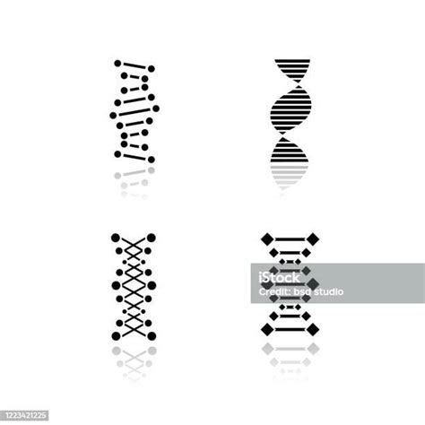 Dna 鏈掉落陰影黑色字形圖示設置去氧核糖核酸 核酸螺旋螺旋鏈染色體分子生物學遺傳密碼基因組遺傳學隔離向量插圖向量圖形及更多互聯網圖片