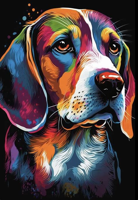 Pin By S Mah On Art Artful Animals ️ Colorful Dog Paintings Dog