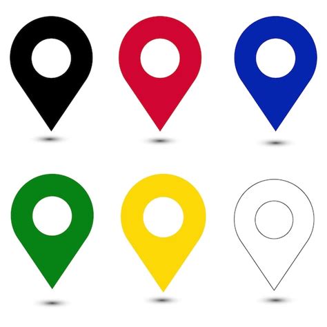 Définir Les Icônes De Point De Carte Icônes Demplacement De Signe De