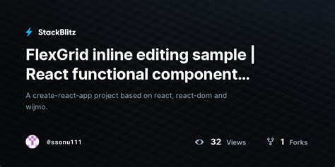 Flexgrid Inline Editing Sample React Functional Component Forked
