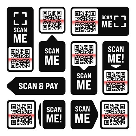 Qr 코드 스티커를 스캔하세요 온라인 결제 특별 제안 판매 스티커 쇼핑 할인 라벨 또는 프리미엄 벡터