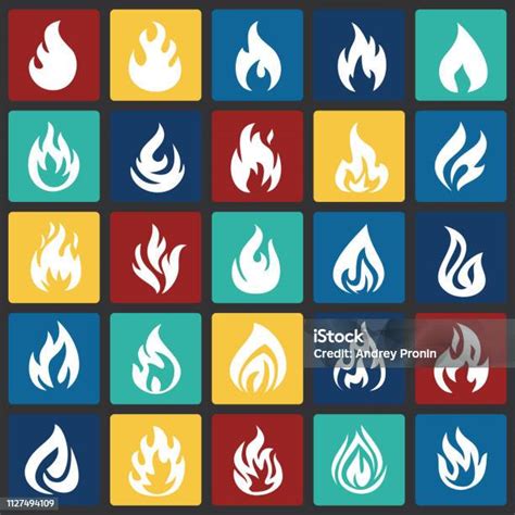 불꽃 색 사각형 배경 그래픽 및 웹 디자인 현대 간단한 벡터 기호에 설정 아이콘 인터넷 개념입니다 웹사이트 디자인 웹 버튼 또는 모바일 애플 리 케이 션에 대 한 최신 유행