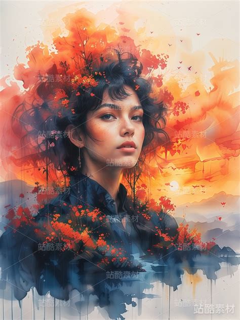 水彩风头像晚晚晚星免费正版素材库 站酷zcool