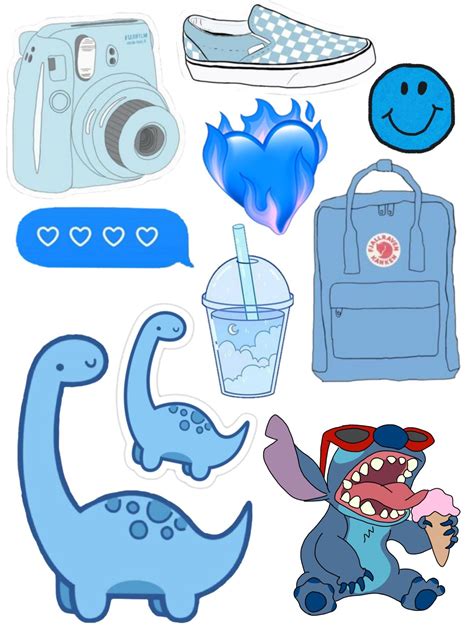 Beautiful Blue Sticker Set For Scrapbooking