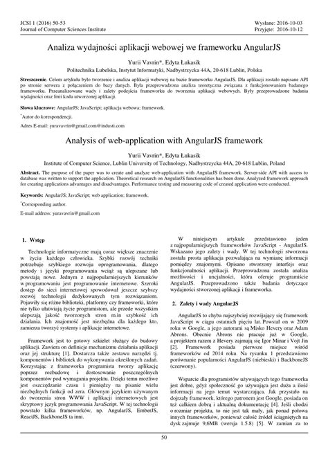 Pdf Analiza Wydajności Aplikacji Webowej We Frameworku Angularjs