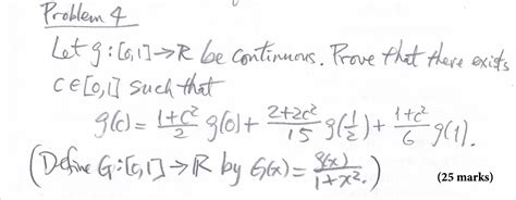 Problem 4 Let G [0 1]→r Be Contimuous Prove That