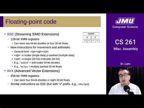 Jmu Cs Assembly Miscellaneous Part Floating Point Youtube