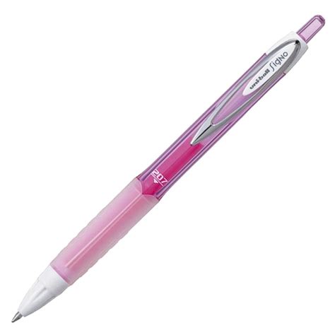 Caneta Uni Ball Signo 207 Retrátil Rosa Papelaria Art Pel Papelaria