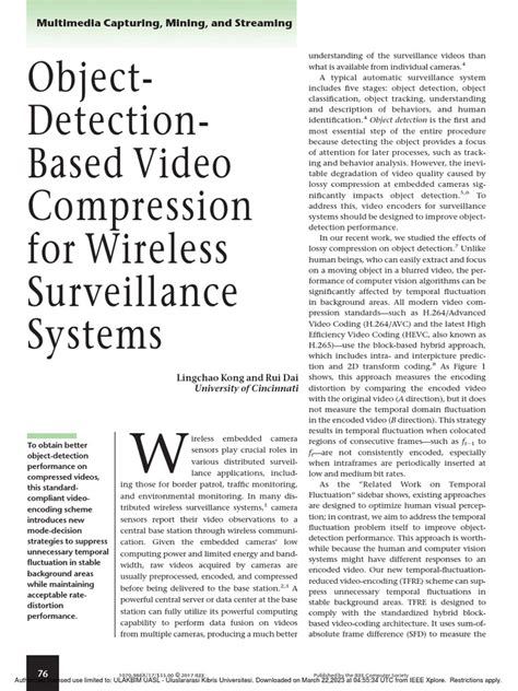 03 Object Detection Based Video Compression For Wireless
