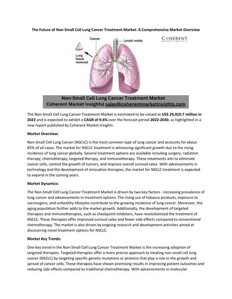 Ppt The Future Of Non Small Cell Lung Cancer Treatment Market A