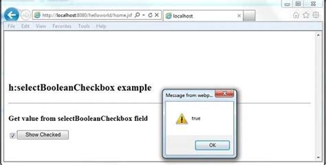 Jsf Hselectbooleancheckbox