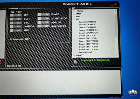 Free Download Davinci 1 0 28 Dpf Egr Dtc Adblue Off Software Obdii365