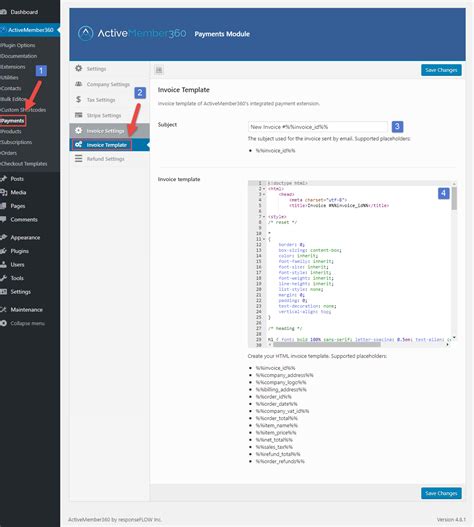Payments Extension Invoice Template ActiveMember360 Documentation