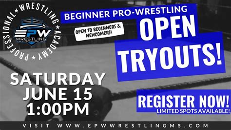Epw Wrestling Open Tryouts 1714 N 2nd Street Booneville Ms