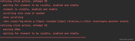 Playwright 对元素进行click的时候失败，intercepts Pointer Eventswaiting For