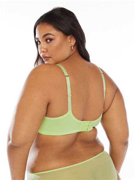 Shining Star Embroidered Half Cup Plunge Bra In Green And Multi Savage