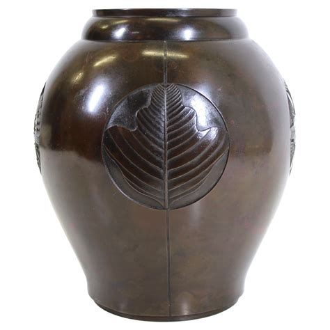 An Unusual Japanese Art Deco Patinated Bronze Vase At 1stdibs