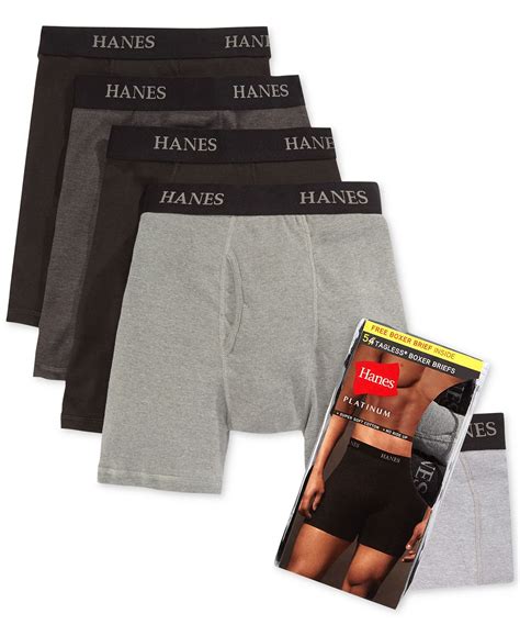 Hanes Boxer Briefs 4 Pack 1 Extra Bonus Pair Black Grey Cheapundies