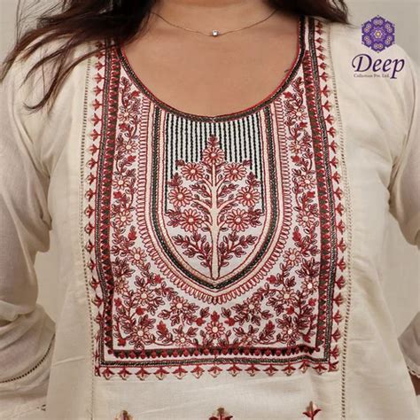 Cotton Khadi Embroidery Parsi Neck Kurti Formal Wear At Rs 500 In Mumbai