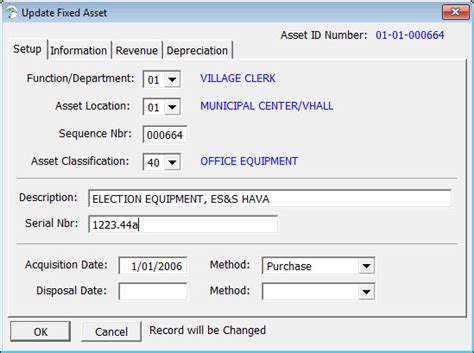 Fixed Asset Information Management