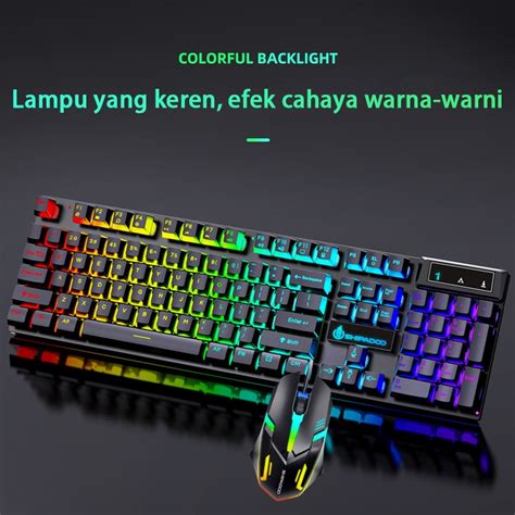 Jual Kombo Keyboard Dan Mouse Gaming Dengan Lampu Rgb Cahaya Termasuk