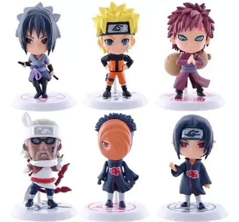 Kit 6 Boneco Naruto Itachi Sasuke Gaara Killerbee Tobi obito Frete grátis