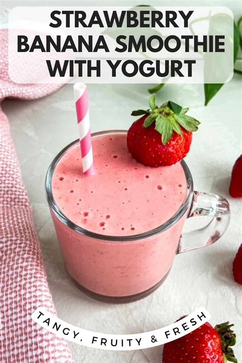 Strawberry Banana Smoothie With Yogurt Ambers Superfood Smoothies