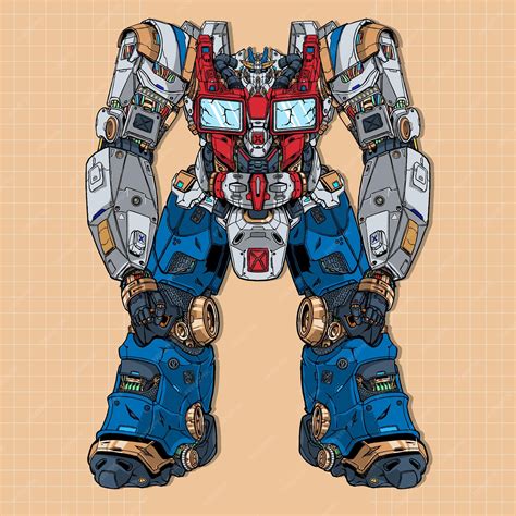 Premium Vector Futuristic Megatron Giant Mecha Robot Builded By Head